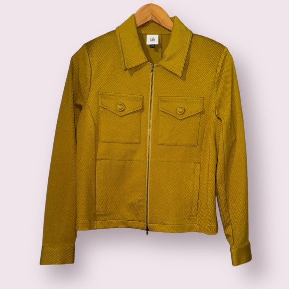 CAbi | Jackets & Coats | Cabi Touring Jacket Moss Gold Yellow Zip Up ...